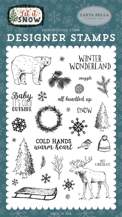 Let it Snow: Cold Hands Warm Harm 4x6 Stamp Set - Echo Park Paper Co