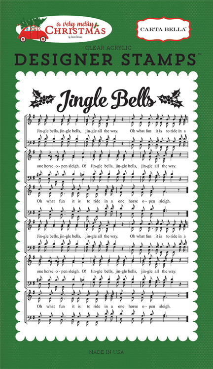 A Very Merry Christmas: Jingle Bells A2 Background Stamp - Echo Park ...