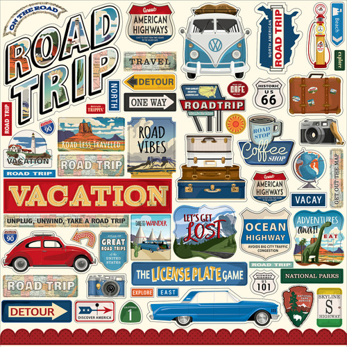 Road Trip Element Sticker - Echo Park Paper Co