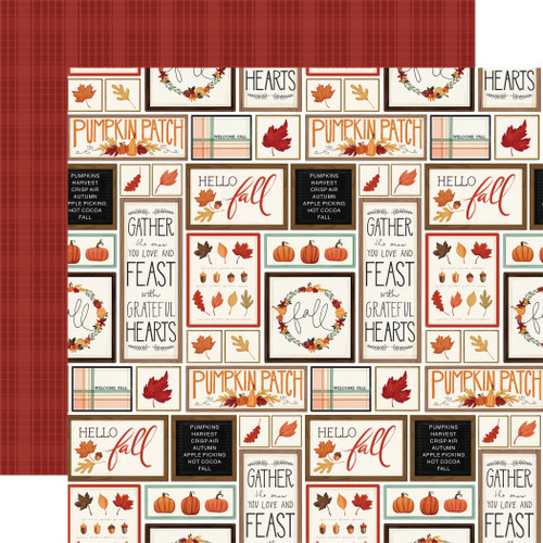 Welcome Fall: Fall Wood Boards 12x12 Patterned Paper - Echo Park Paper Co