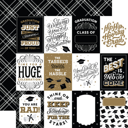 Graduation: 3x4 Journaling Cards 12x12 Patterned Paper - Echo Park Paper Co