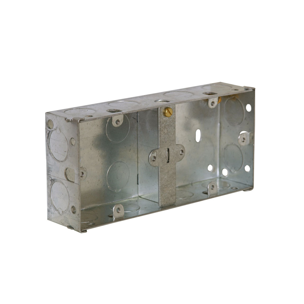 Twin 35mm Galvanised Steel Flush Back Box – 2 Gang