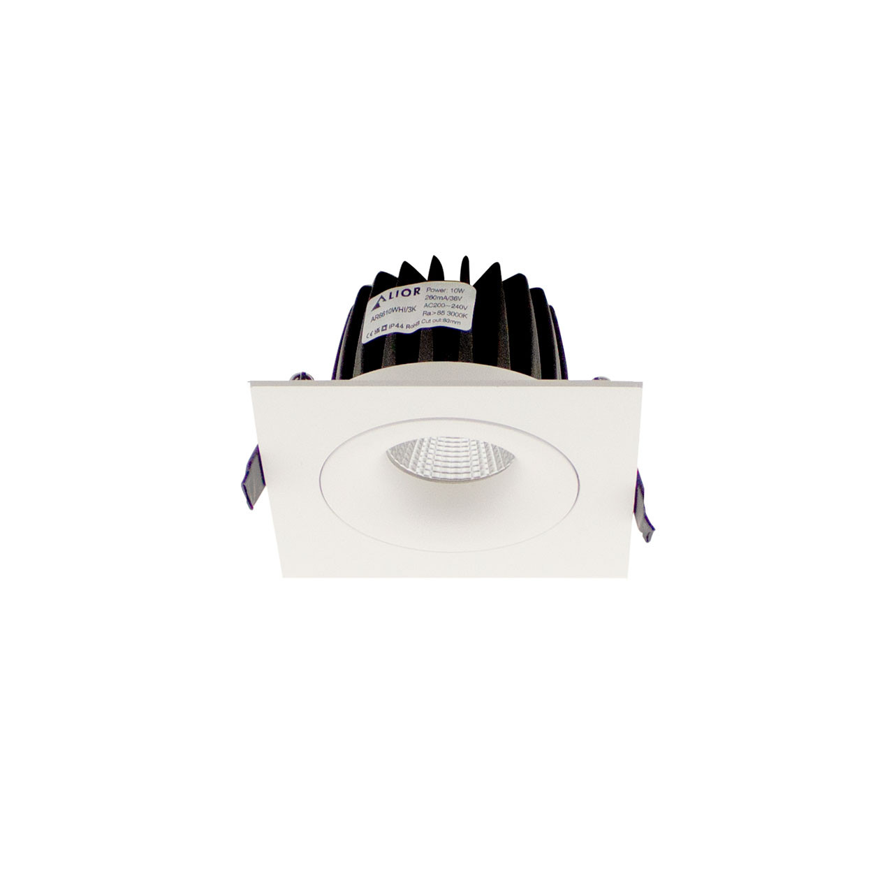 Energy Saving Square Downlight: Tiltable 10W Dimmable COB LED - IP44 Rated