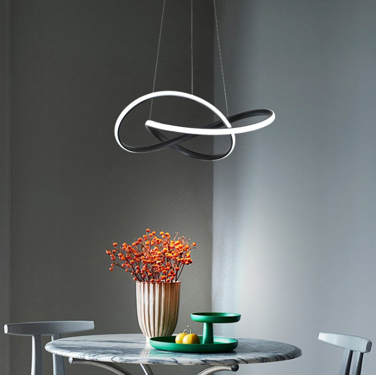 Dimmable LED Pendant Light in Sandy Black CCT
