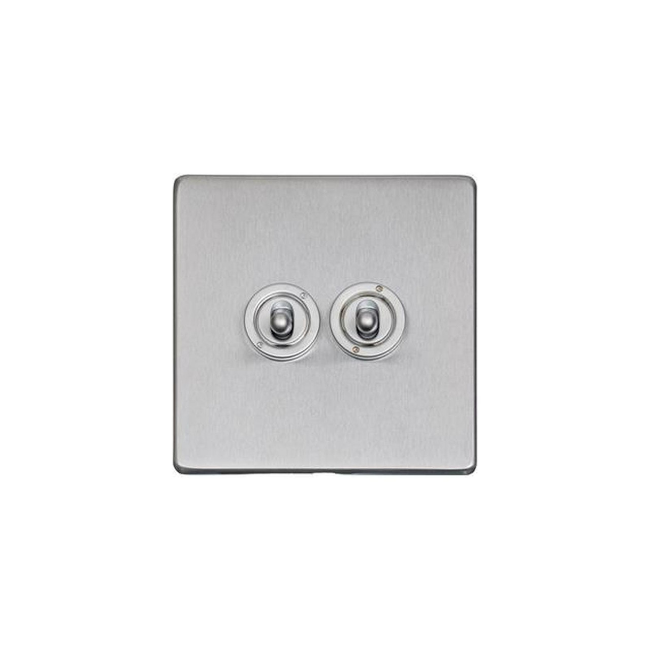 Studio Range 2 Gang Toggle Switch in Satin Chrome - Trimless - Arrow ...