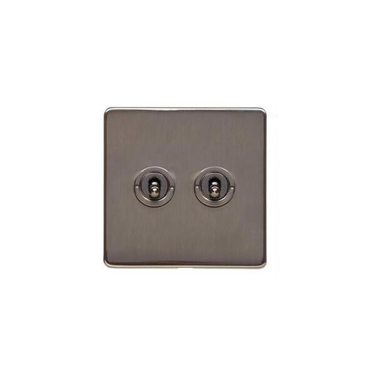 Studio Range 2 Gang Toggle Switch in Polished Bronze