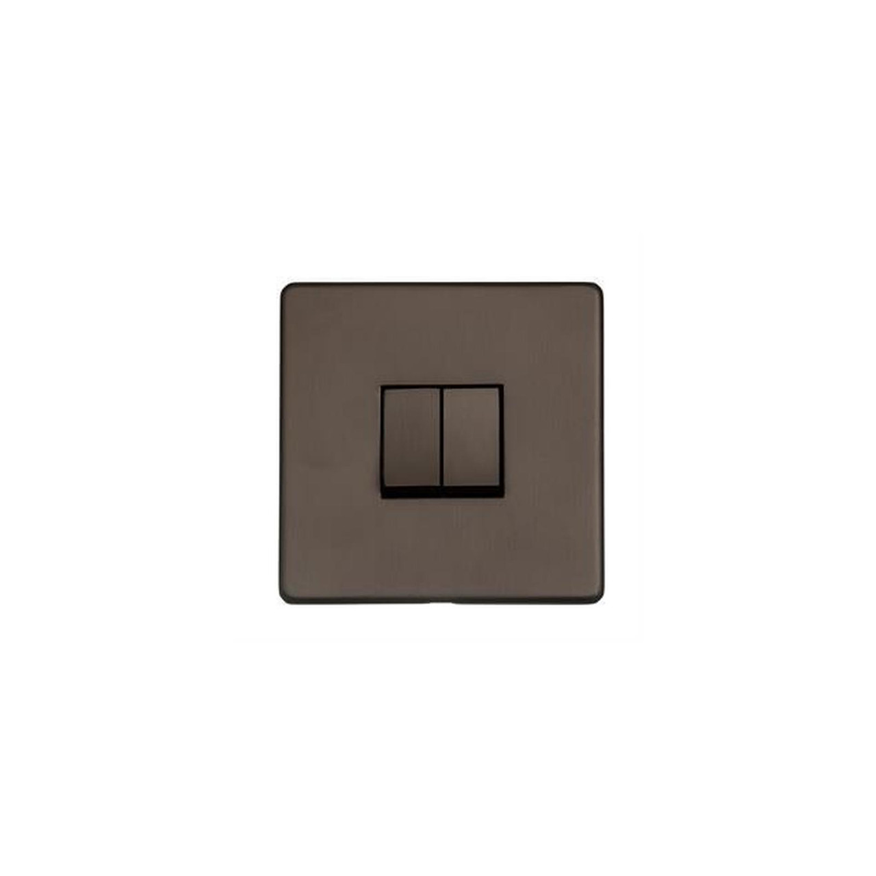 Studio Range 2 Gang Rocker Switch (10 Amp) in Matt Bronze - Trimless ...