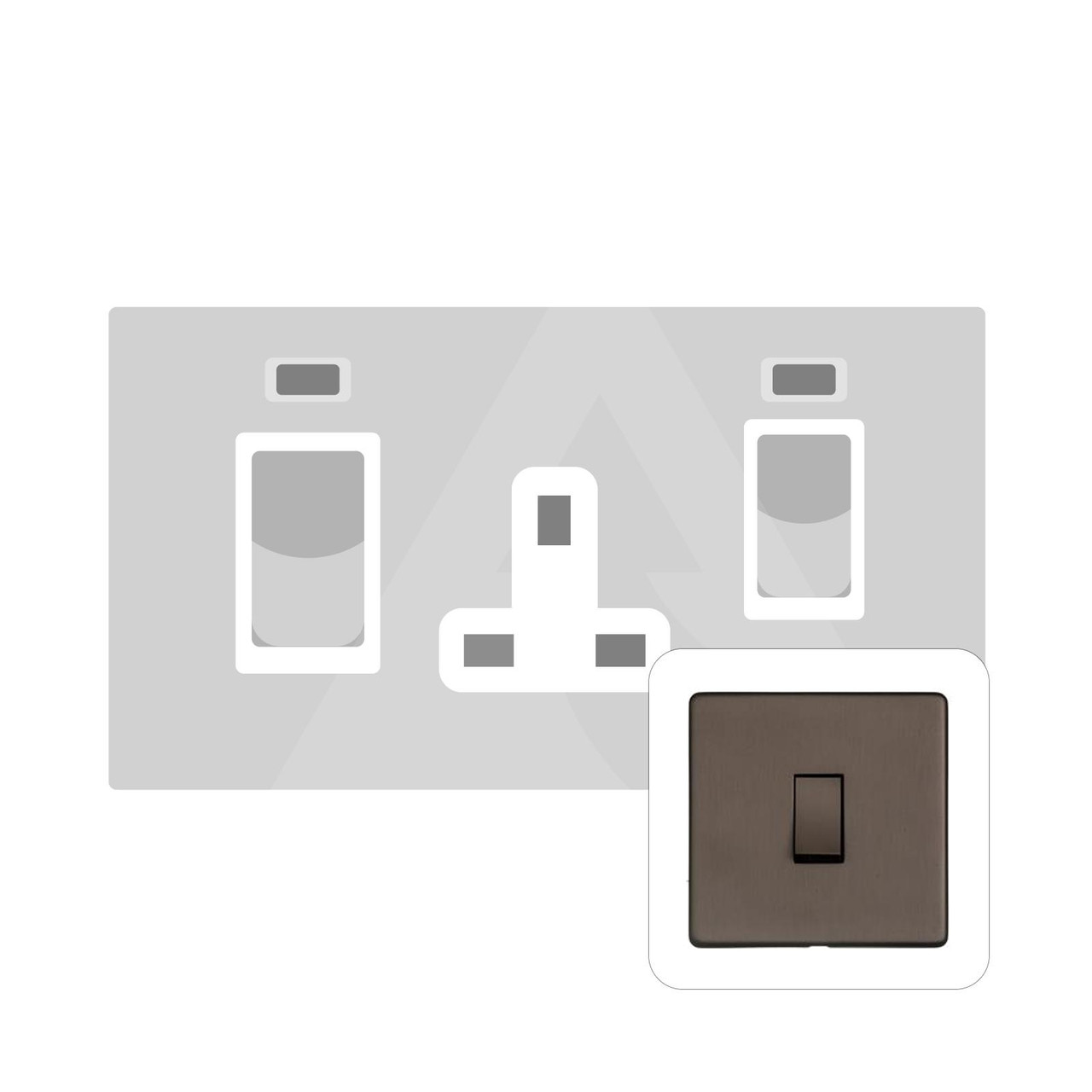 Studio Range 45A Cooker Unit + 13A Socket in Matt Bronze