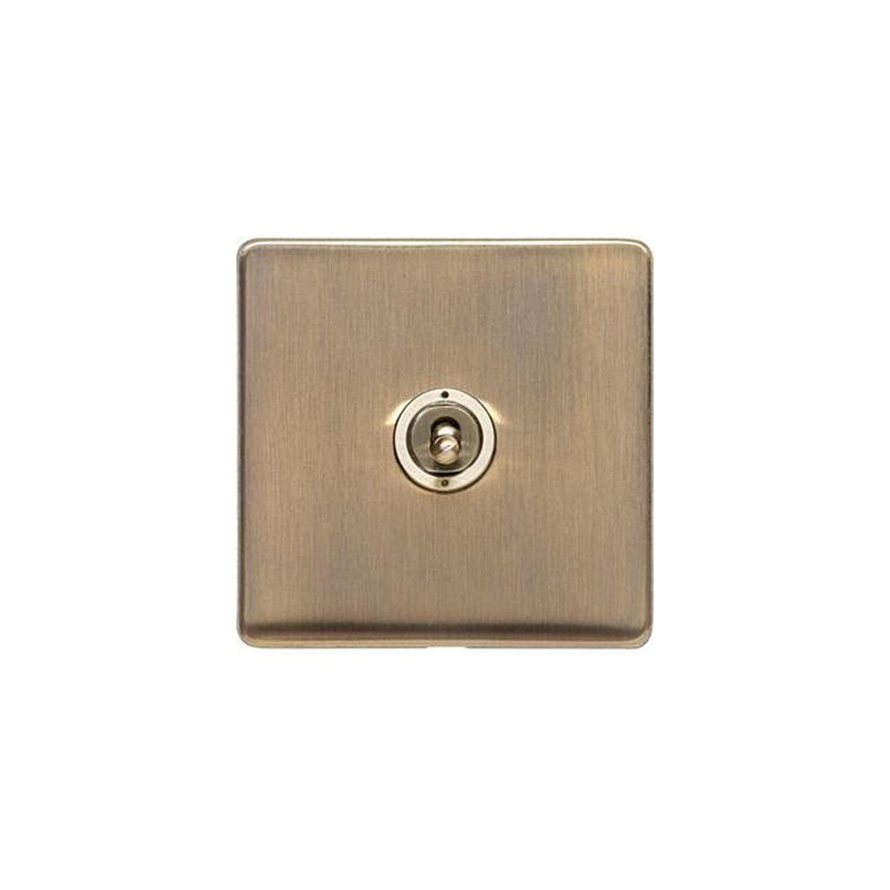 Studio Range 1 Gang Toggle Switch in Antique Brass
