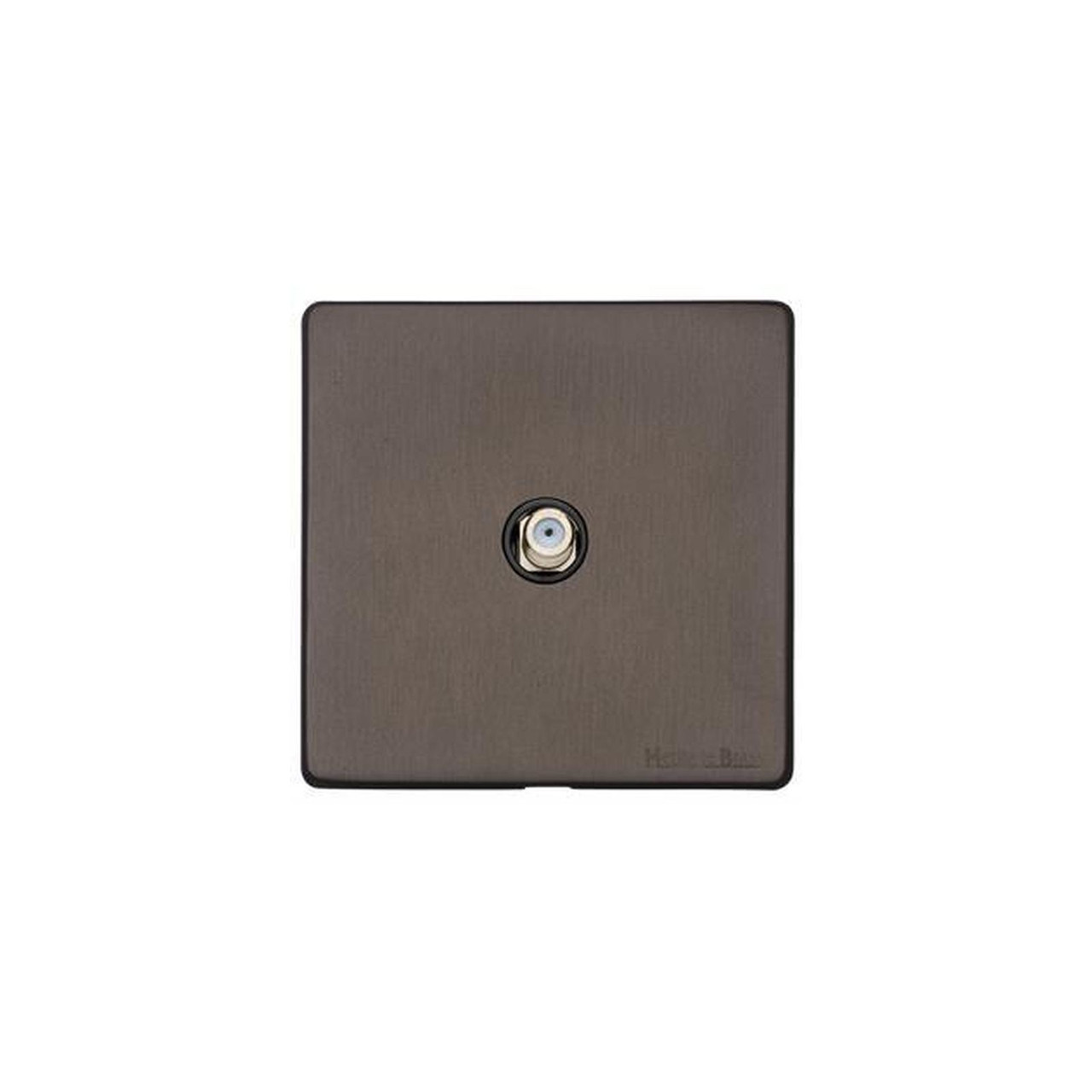1 Gang Satellite Socket in Matt Bronze Vintage Range