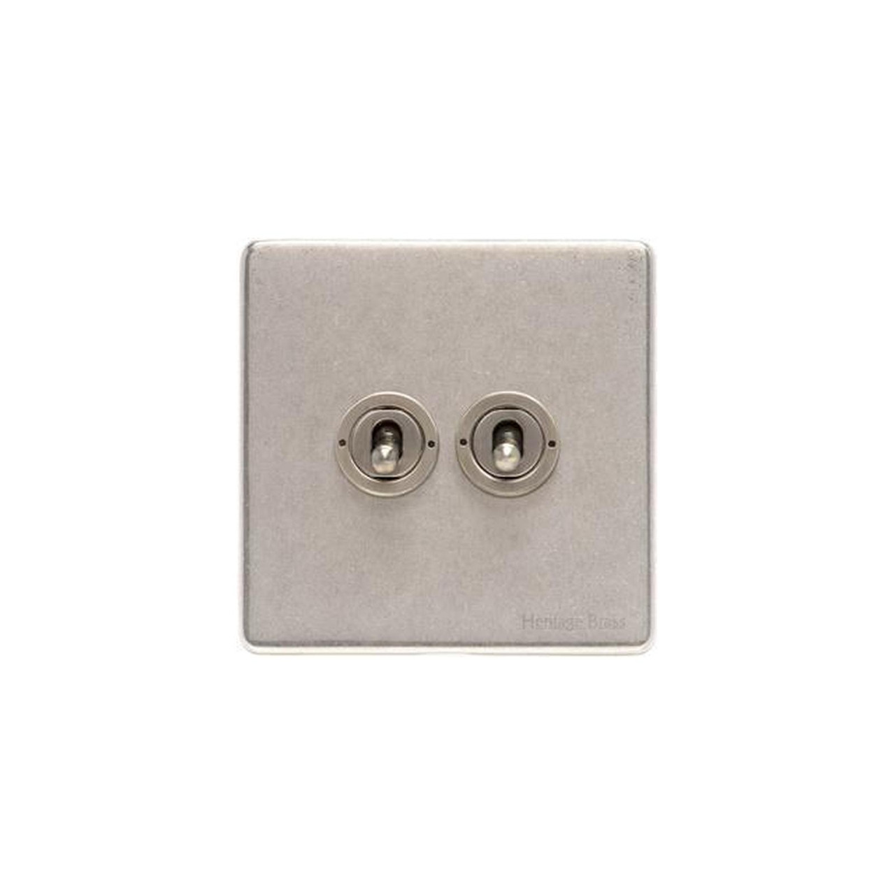 2 Gang Toggle Switch in Rustic Nickel | Arrow Vintage Range