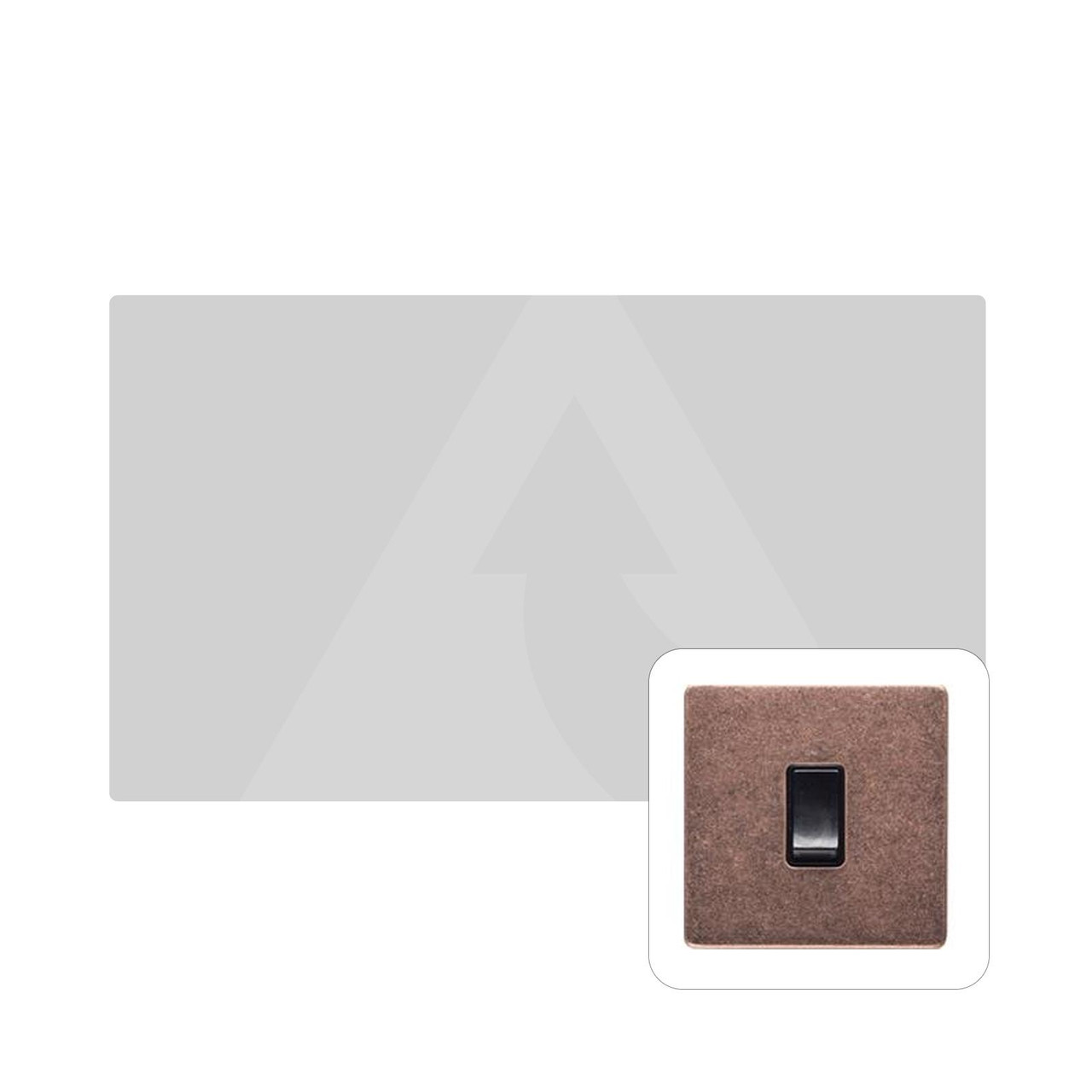 Vintage Range Double Blank Plate in Rustic Copper - Black Trim - Arrow ...