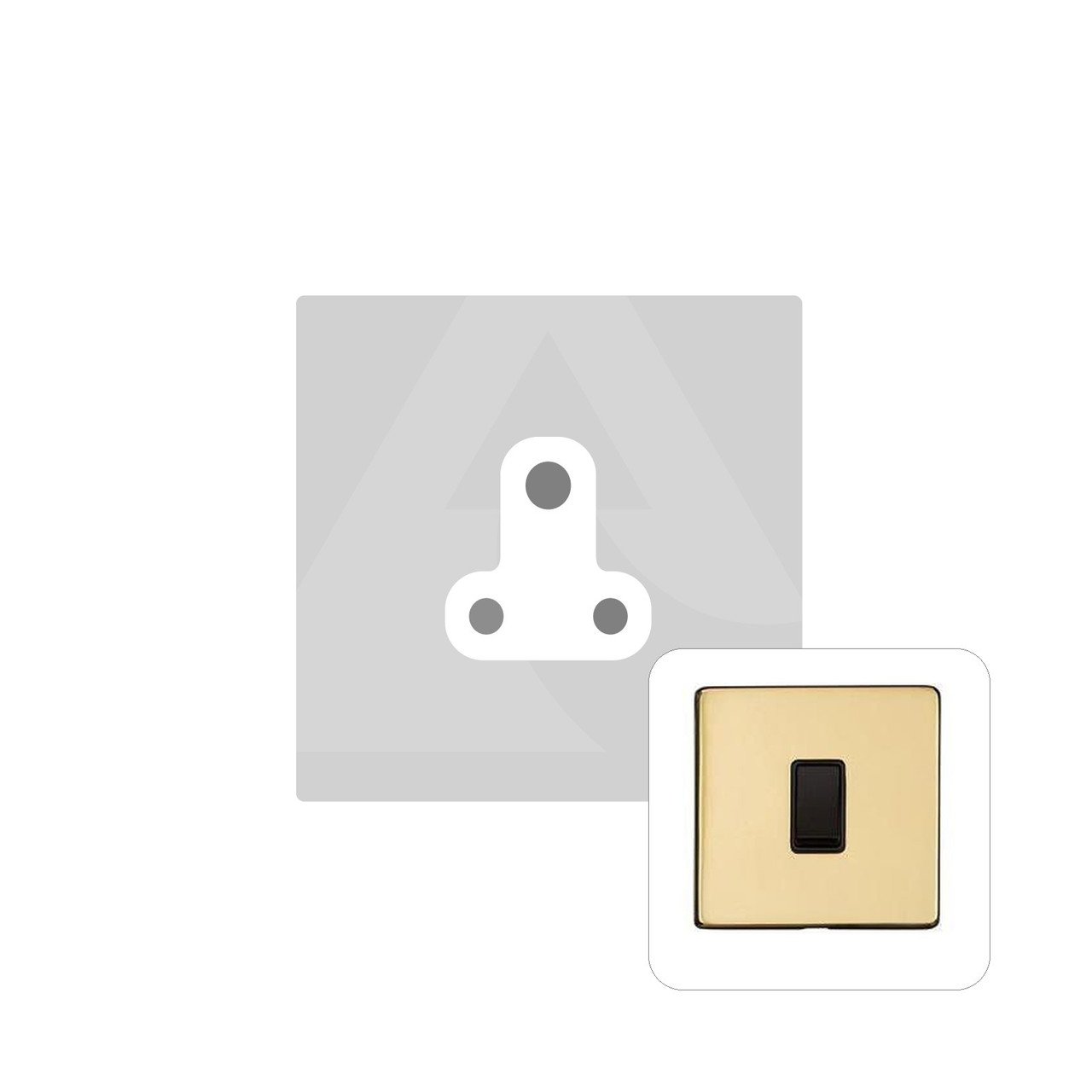 5A 3 Round Pin Socket Unlacquered Brass - XUL182W