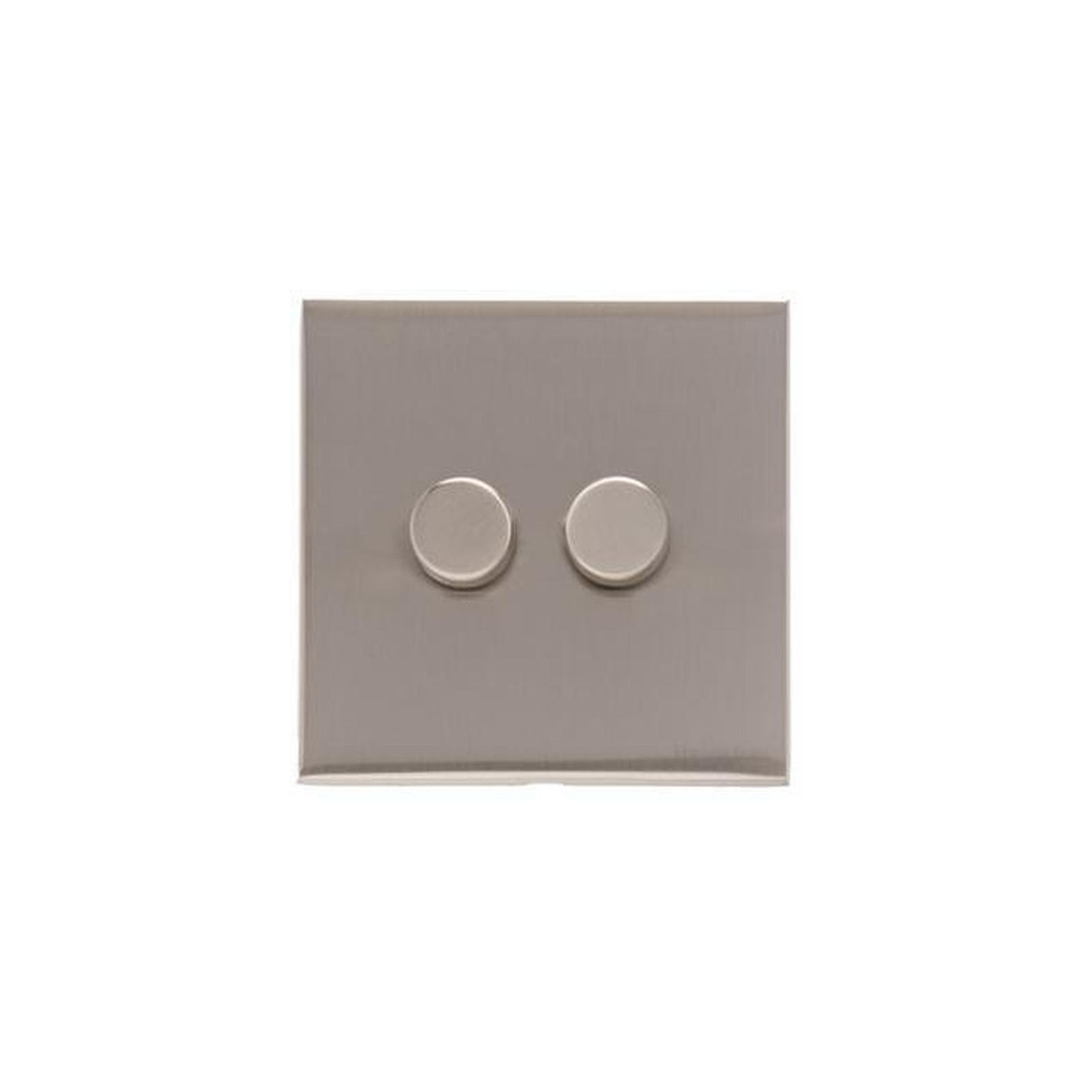 2 Gang LED Dimmer in Satin Nickel Winchester Range