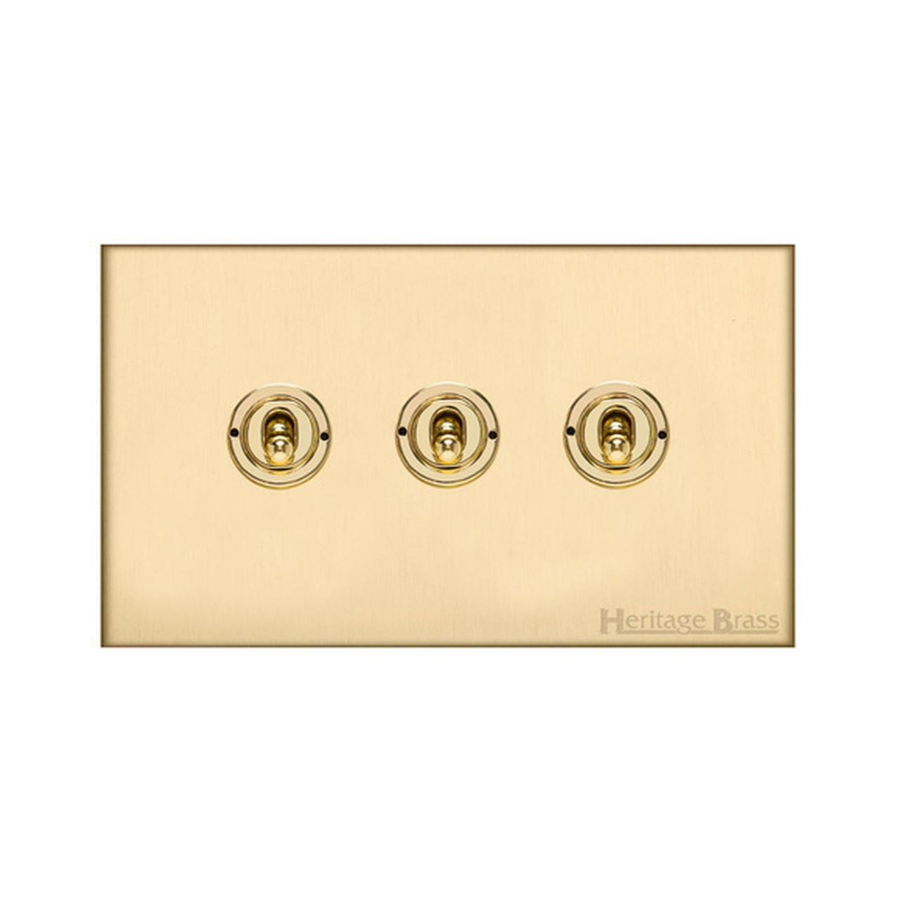 3 Gang Toggle Switch in Satin Brass Winchester Range