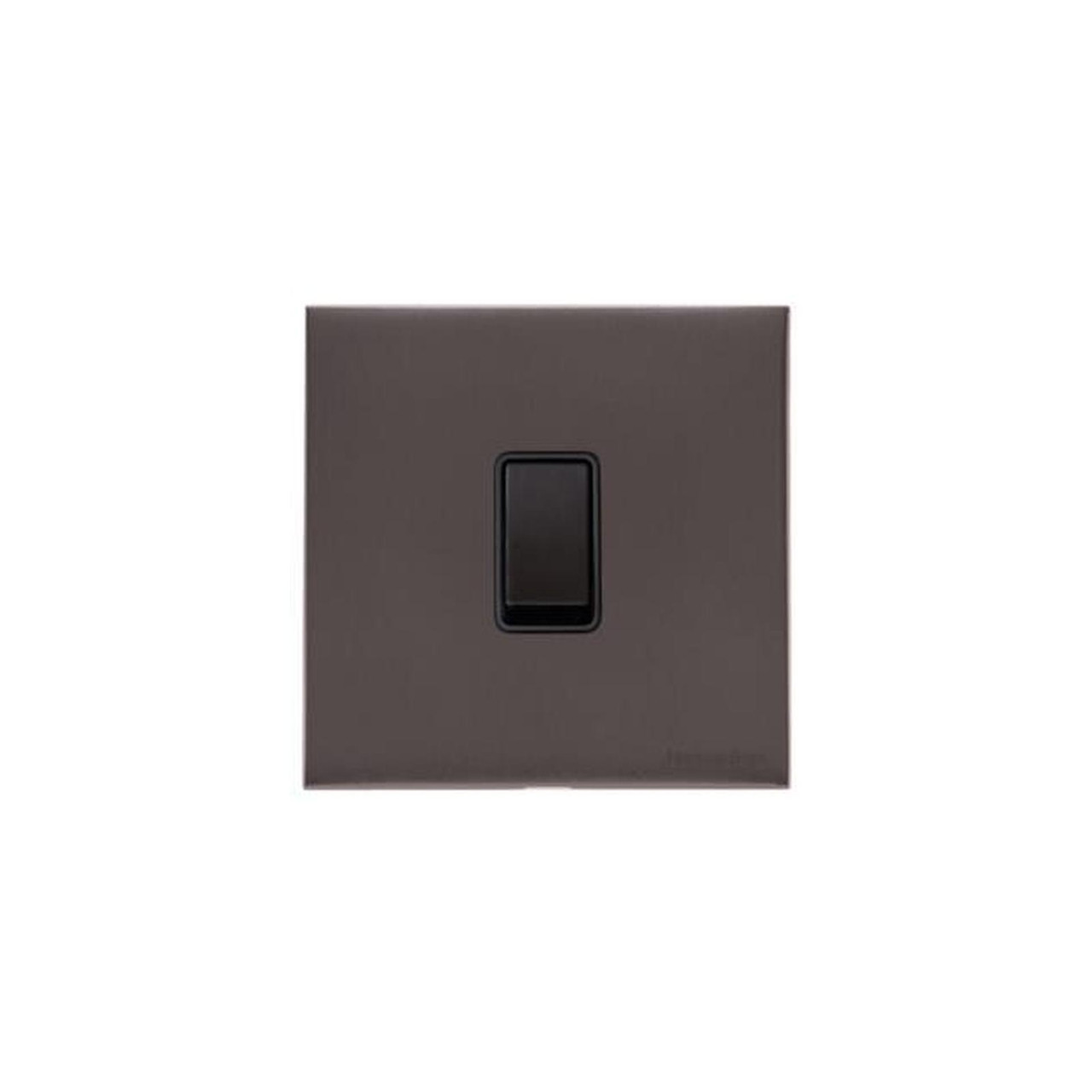 Windsor Range 1 Gang Rocker Switch (10 Amp) in Matt Bronze - Black Trim ...