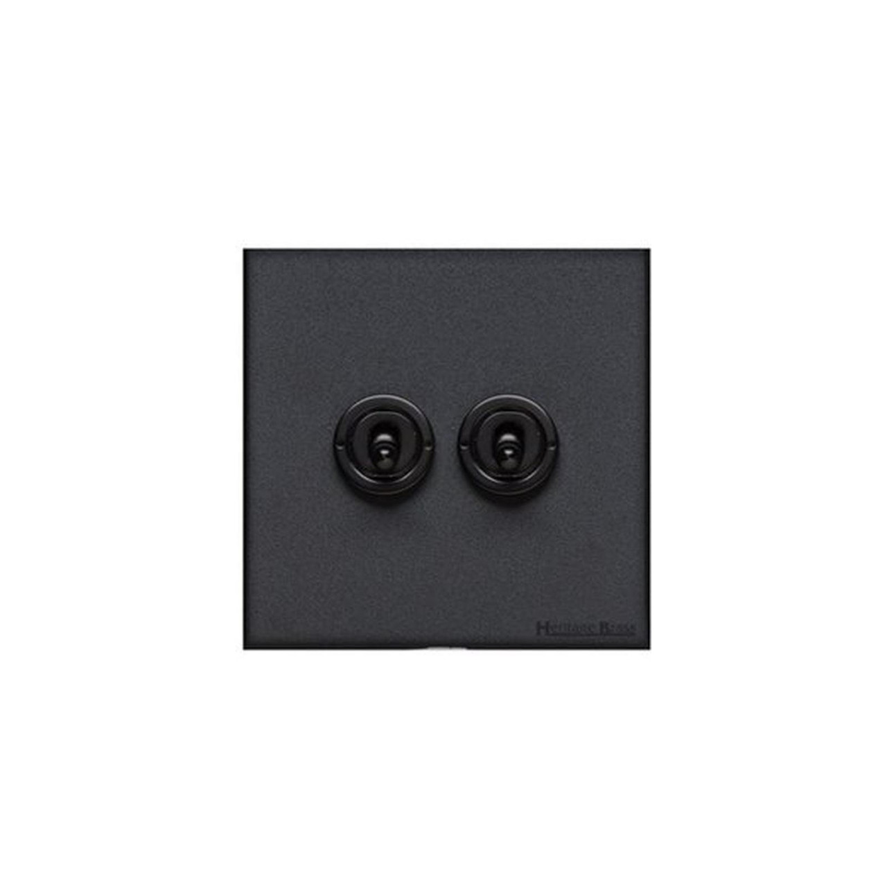 2 Gang Toggle Switch in Matt Black | Arrow Windsor Range