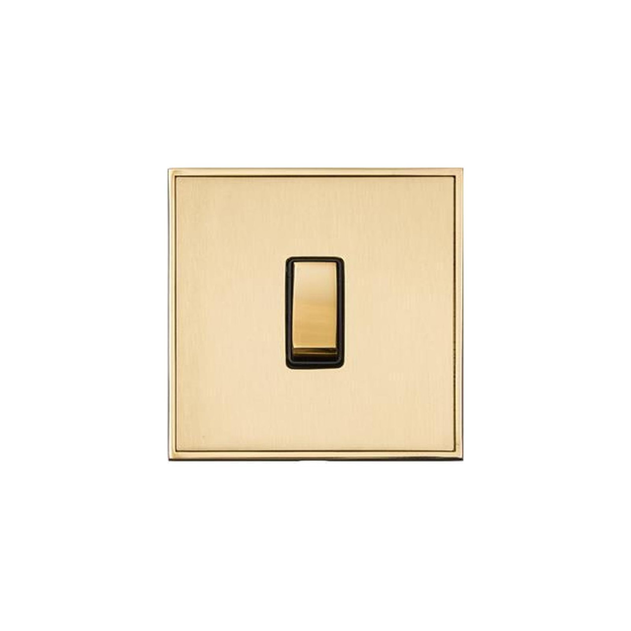 Executive Range 1 Gang Rocker Switch (10 Amp) in Satin Brass - Black ...
