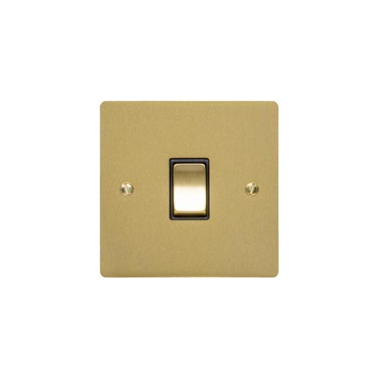 Elite Flat Plate Range 1 Gang Rocker Switch (10 Amp) in Satin Brass ...