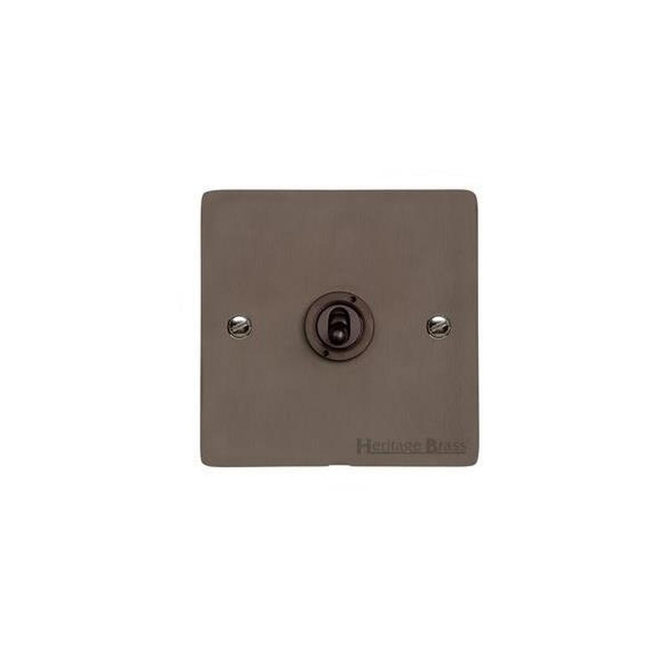 1 Gang Toggle Switch in Matt Bronze Elite Flat Plate Range