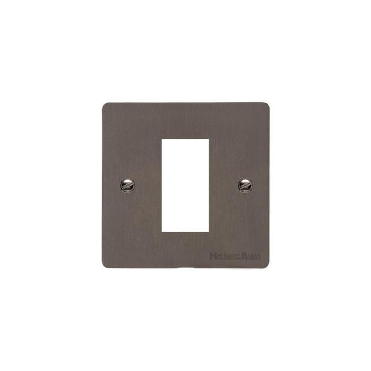 1 Module Euro Plate in Matt Bronze Elite Flat Plate Range