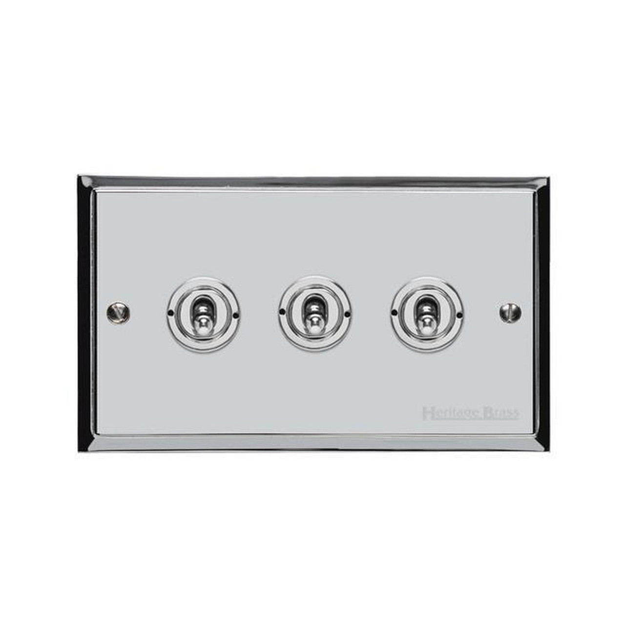 Elite Stepped Plate Range 3 Gang Toggle Switch in Polished Chrome ...