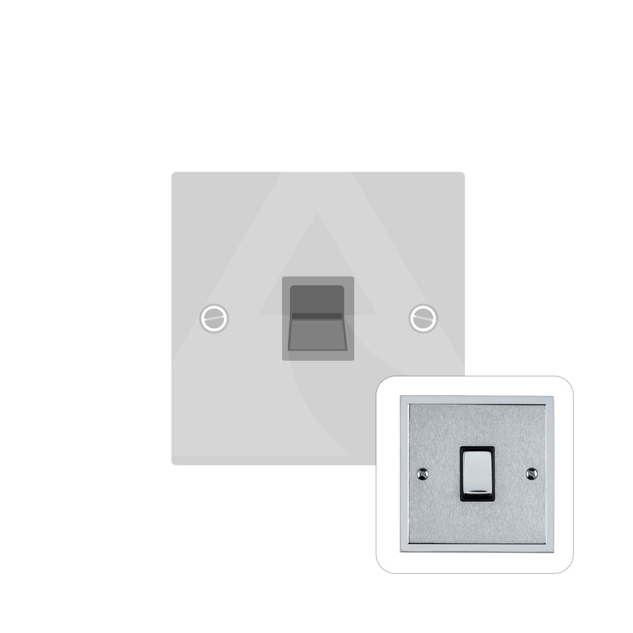Elite Stepped Plate Range 1 Gang Secondary Line Socket in Satin Chrome ...