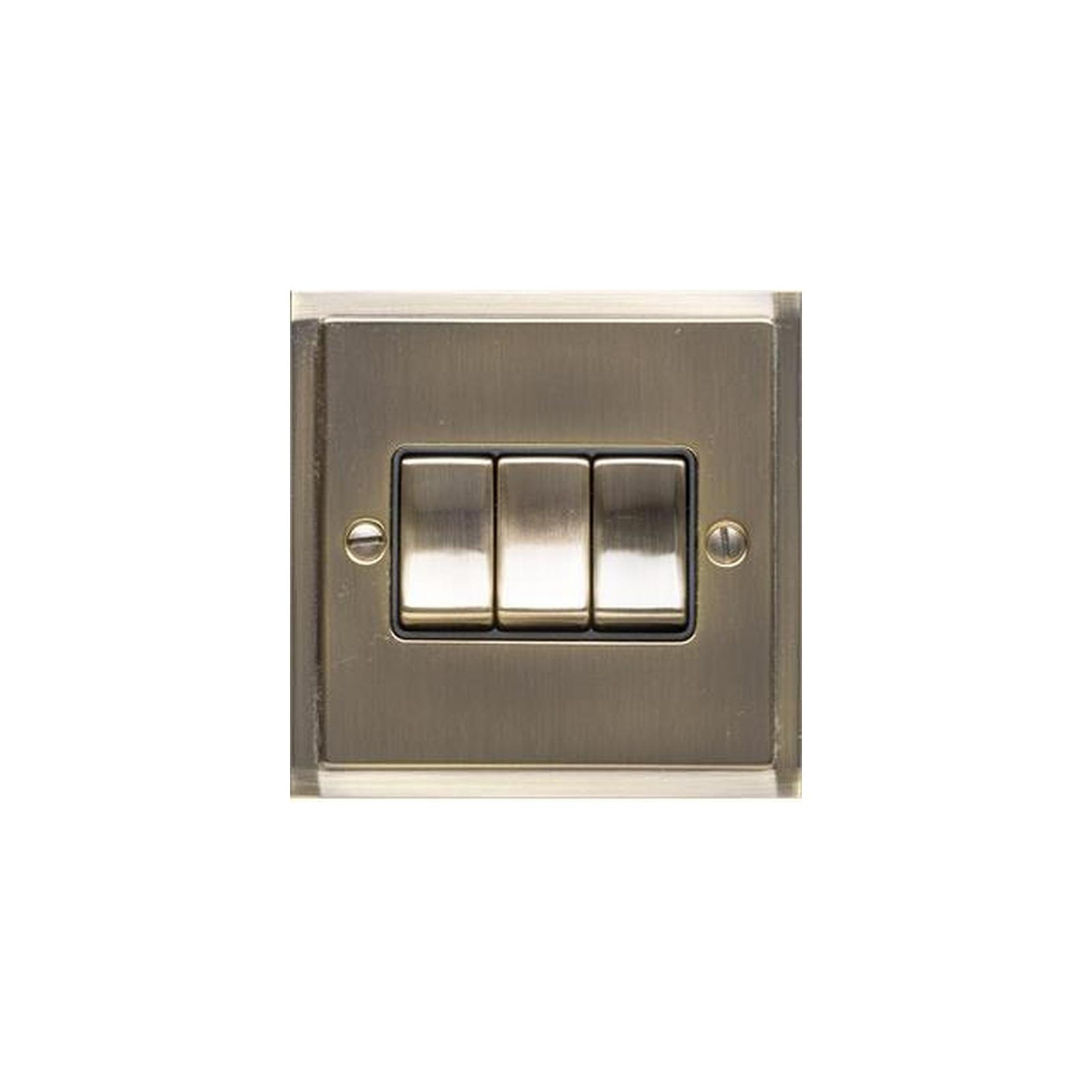 Elite Stepped Plate Range 3 Gang Rocker Switch (10 Amp) in Antique ...