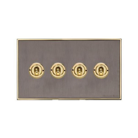 Executive Range 4 Gang Toggle Switch in Satin Nickel - Trimless - Arrow ...