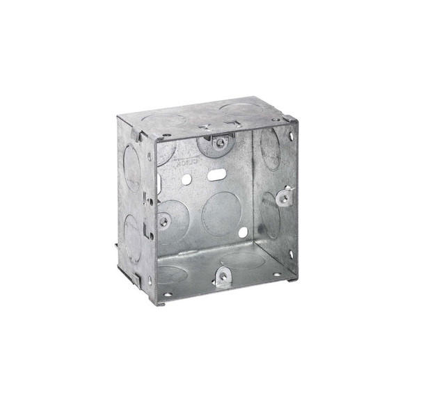 Galvanised Metal Box 1 Gang Flush 75 X 75 X 35mm Steel One Adjustable ...