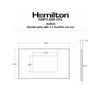 Hartland CFX Gloss White Double Euro Plate 75x50mm
