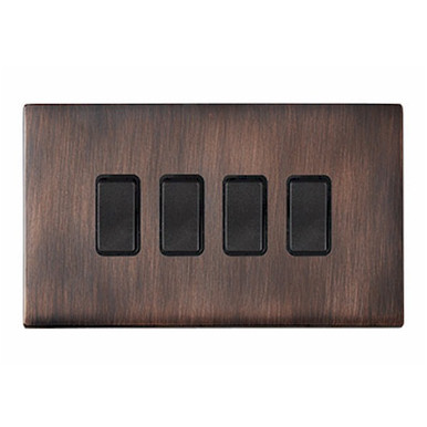 Hartland CFX Etrium Bronze 4 gang 10AX 2 Way Rocker