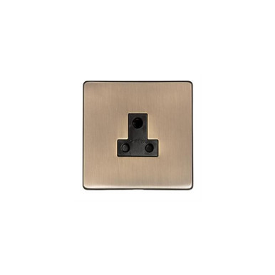 Studio Range 5 Amp 3 Round Pin Socket in Antique Brass