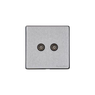 TV/FM Diplexed Socket in Satin Chrome Vintage Range