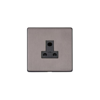 5 Amp 3 Round Pin Socket in Satin Black Vintage Range