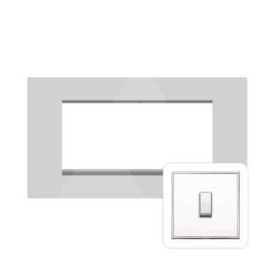 4 Module Euro Plate in Matt White | Arrow Executive Range