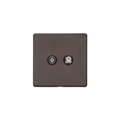 TV/Satellite Socket in Matt Bronze - Black Verona Range