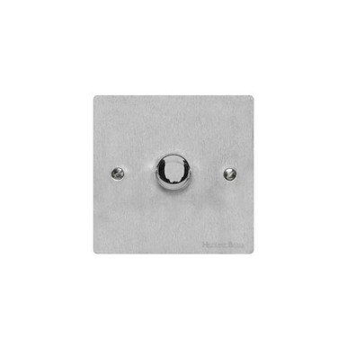 1 Gang LED Dimmer in Satin Chrome Elite Flat Plate Range