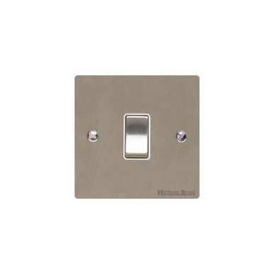 1 Gang Rocker Switch (10 Amp) T05800SNW Satin Nickel/White