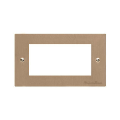 4 Module Euro Plate in Antique Brass Elite Flat Plate Range