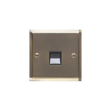 Elite 1G Sec Socket S91966BK-S Antique Brass Black