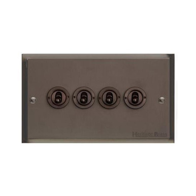 4 Gang Toggle Switch in Matt Elite Stepped Plate Range