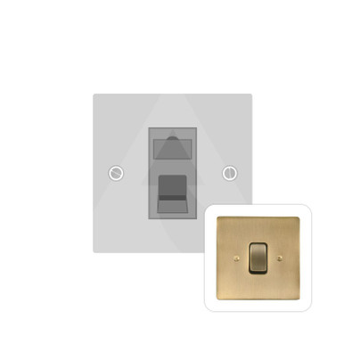 1 Gang Cat 6 in Antique Brass - Black Stylist Grid Range