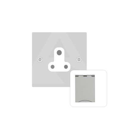 Single Floor Elite Socket Unswitched 5A in Polished Chrome, Black