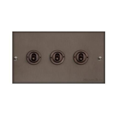 3 Gang Toggle Switch LP91420DBZ Matt Bronze Trimless