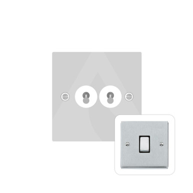 2 Gang Toggle Switch in Satin Chrome Victorian Elite Range