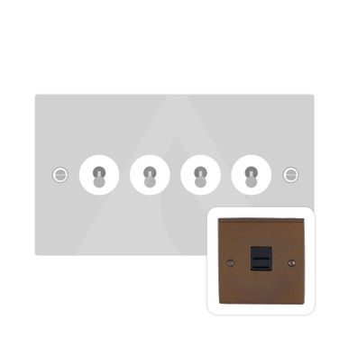 Contractor Range 4 Gang Toggle Switch in Polished Bronze - Trimless ...