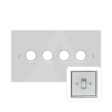 4 Gang 400W Harmony Grid Dimmer - Apollo Dual Satin Chrome, Trimless