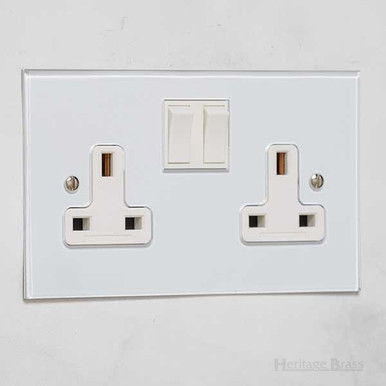 Double Socket (13 Amp) in Clear Clarity Perspex Range