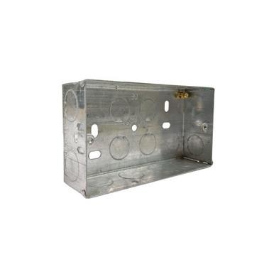 2 Gang 35mm Galvanised Flush Back Box – Twin Steel